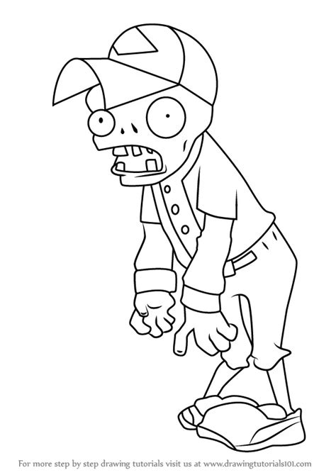 Learn How To Draw Baseball Zombie From Plants Vs Zombies Plants Vs