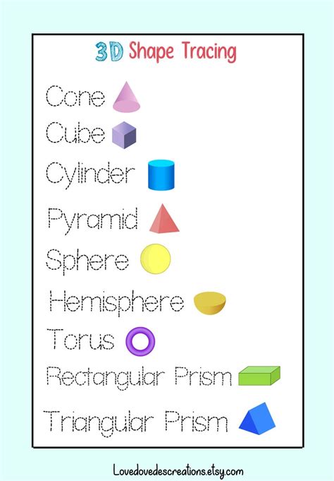 3d Shapes Matching Activity 3d Shapes Matching Geometry Etsy