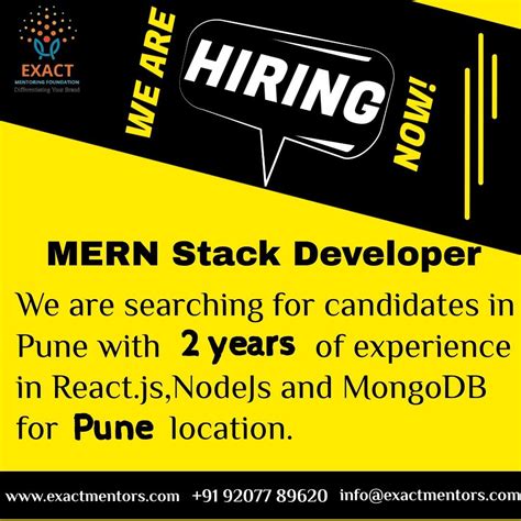 Exact Mentoring Foundation On Linkedin Mernstackdeveloper C