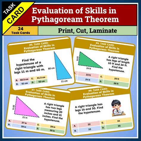 Trigonometry Task Card Evaluation Of Skills In Pythagoream Theorem