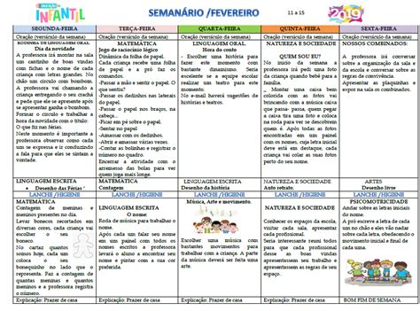SEMANÁRIOS PARA FEVEREIRO em Planos de aula para ensino fundamental Atividades letra m