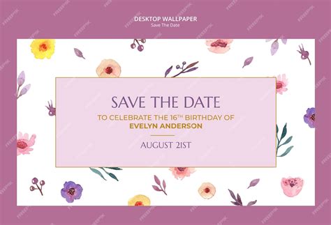 Free Psd Floral Save The Date Template