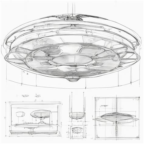 Blueprint Of A Solarpowered Bladeless Ceiling Premium Ai Generated Image