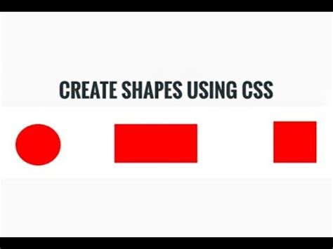 How To Make Shapes Using CSS YouTube