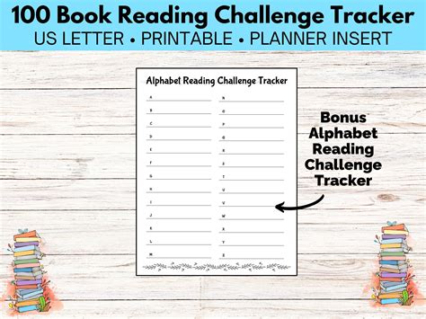 100 Book Reading Challenge Tracker Printable Book Tracker List Bonus