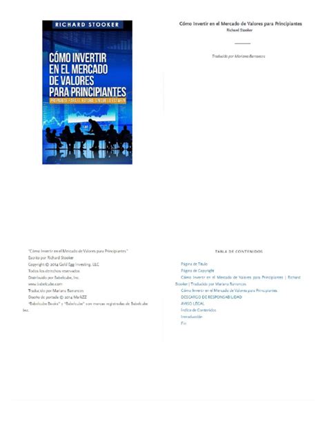 Como Invertir En El Mercado De Valores Para Principiantes Pdf