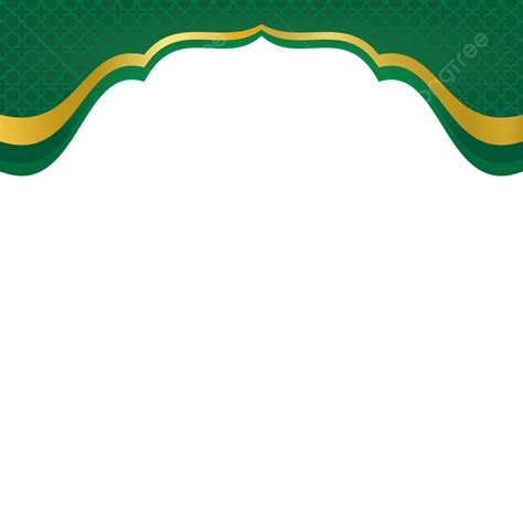 Islamic Green Header Border With Pattern Background Vector Islamic