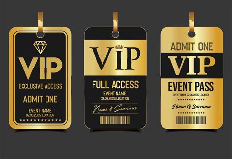 Gold Vip Pass Concert Party Or Festival Design Template Admit Design