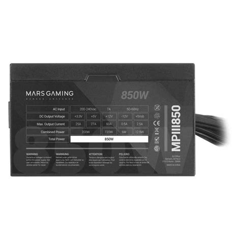 Mars Gaming Mpiii850 Power Supply 850w Silver Techinn