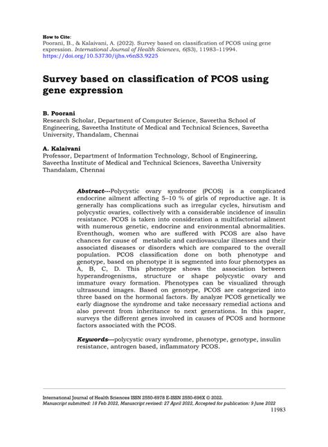 Pdf Survey Based On Classification Of Pcos Using Gene Expression