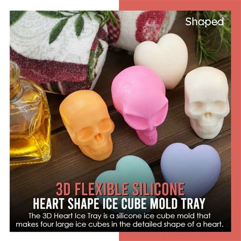 3d Flexible Silicone Heart Shape Ice Cube Mold Tray The 3d Heart Ice