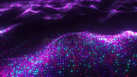 Wave 3d Wave Of Particles Abstract Background With A Futuristic Wave Big Data Visualization