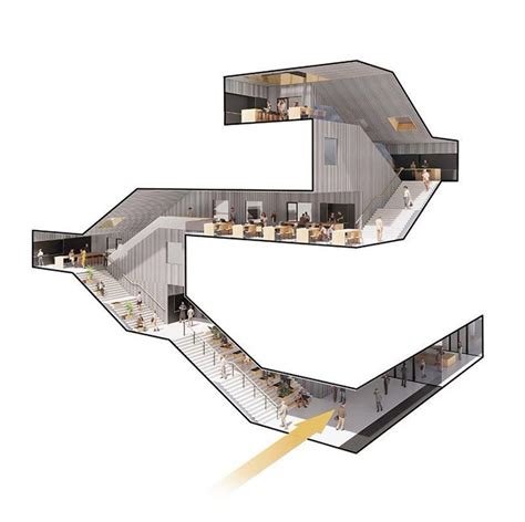 Architecture Drawing에 있는 핀 건축 컨셉 도안 계단 건축 상업 건축