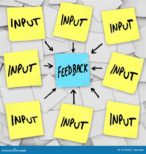 Input And Feedback Sticky Note Message Board Stock Illustration