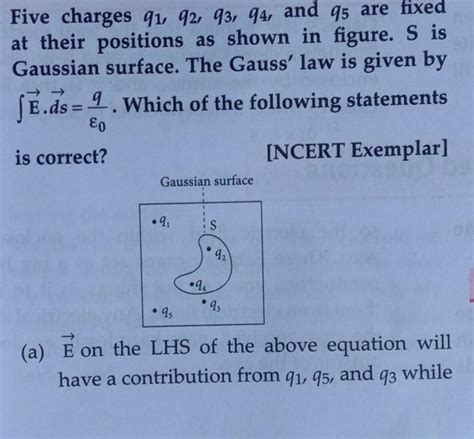 Five Charges Q1 Q2 Q3 Q4 And Q5 Are Fixed At Their Positions As Sho