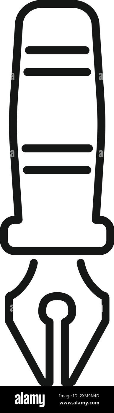 Simple Line Drawing Of A Fountain Pen Nib A Classic Writing Instrument Stock Vector Image Art