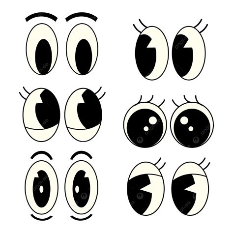 Cartoon Eyes Expression Set Vector Cartoon Eyes Eye Expressions