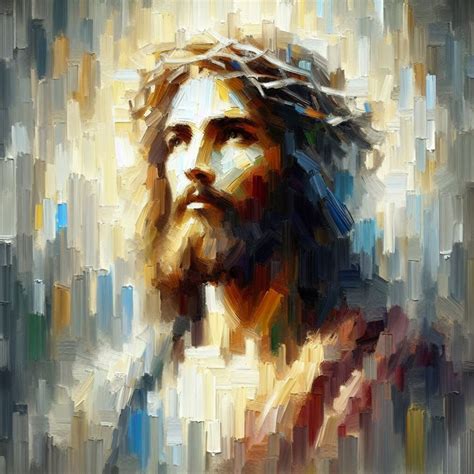 Impressionist Icon Jesus Portrait With An Impressionist Twist Using Loose Brushstrokes To