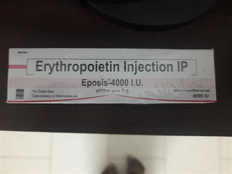 Eposis 4000 Injection Prescription At Rs 360 Piece In Thrippunithura