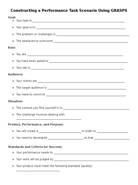 Constructing A Performance Task Scenario Using Grasps Pdf