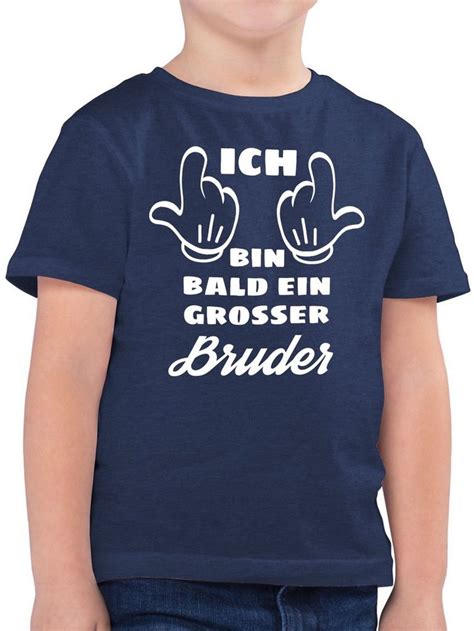 Shirtracer T Shirt Ich Bin Bald Ein Großer Bruder Geschwister Bruder Und Schwester Jungen