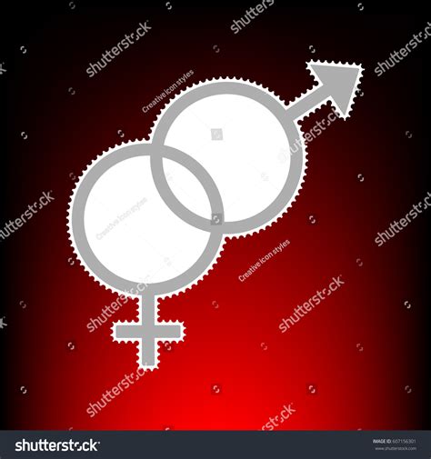 Vektor Stok Sex Symbol Sign Postage Stam Old Tanpa Royalti 607156301 Shutterstock