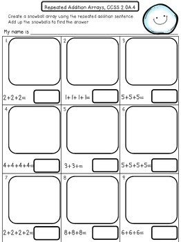 Repeated Addition Arrays An Excellent Intro Or Practice Resource