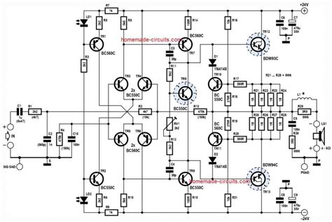 60 Watt Amplifier Circuit Homemade Circuit Projects
