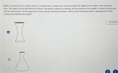 Solved Water Is Poured Into An Empty Vase At A Constant