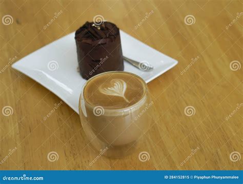 Picture Hot Coffee Latte With Chocolate Stock Image Image Of Cake