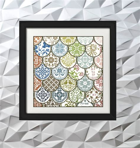 Quaker Cross Stitch Pattern PDF Sampler Cushion Primitive Etsy