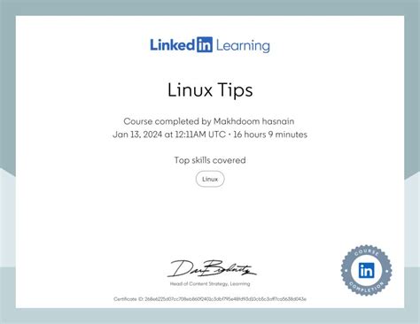 Muhammad Hasnain On Linkedin Certificate Of Completion