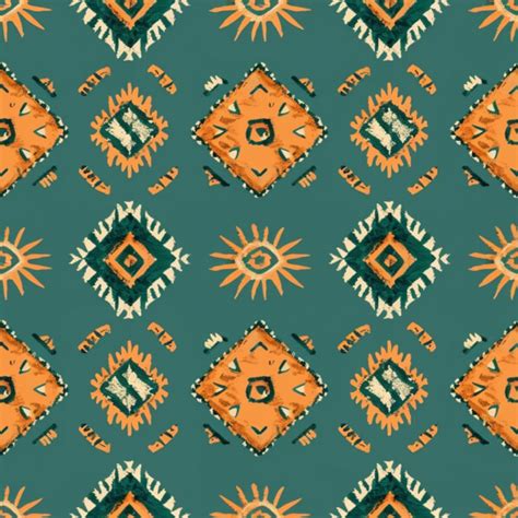 Download Vibrant Pattern Design With Geometric Shapes And Sun Motifs