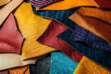 Premium Ai Image Leather Pieces Of Different Colors Ai Technology