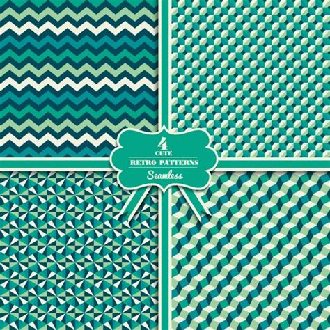 Free Vector Turquoise Geometric Pattern Collection