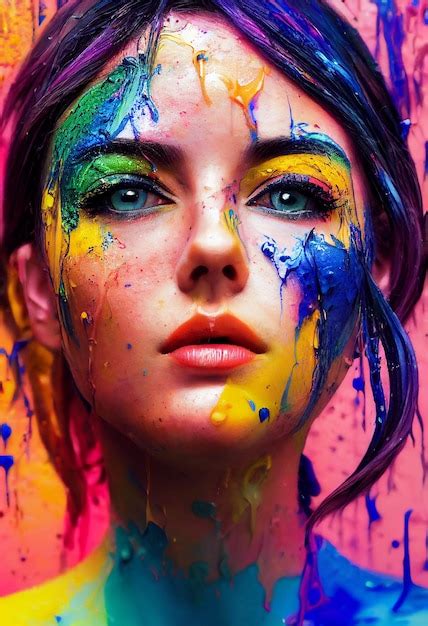 Premium Photo Multicolor Creative Makeup