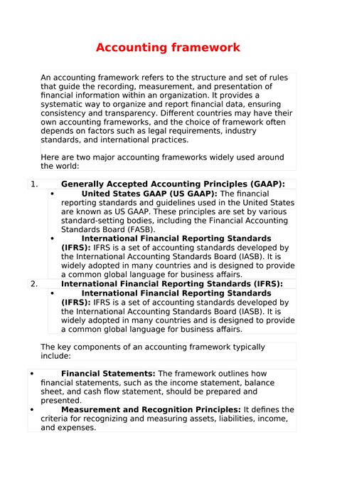 Solution Accounting Framework Studypool Solution Accounting Framework Studypool