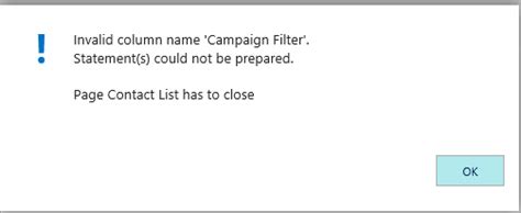 Error Search On List Flowfilter Field Invalid Column Name Xy Statementss Could Not Be