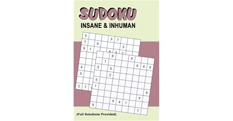 Sudoku Insane And Inhuman Killer Sudoku Puzzles For Advanced