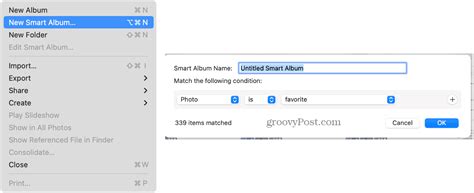 how to create smart albums in photos in macos monterey