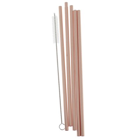 Rose Gold Stainless Steel Straws 5pcs Pergamos