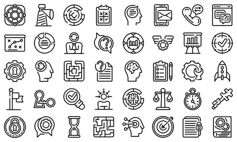 Problem Solving Icons Set Outline Style 8887249 Vector Art At Vecteezy