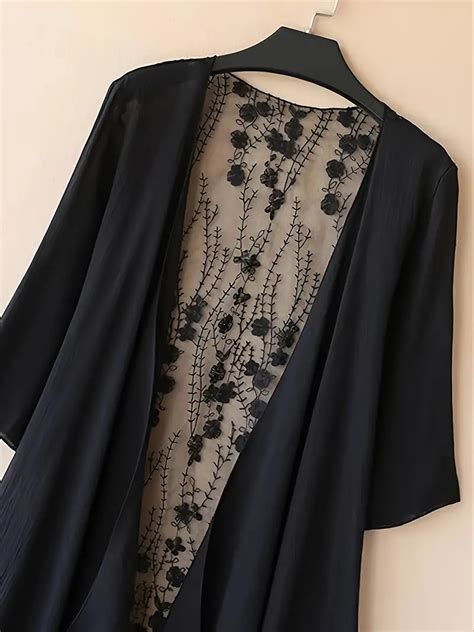 Plus Size Elegant Shawl Womens Plus Floral Embroidery Short Temu