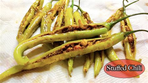 Stuffed Green Chili Recipe Bharli Mirchi Bharwan Mirchi By