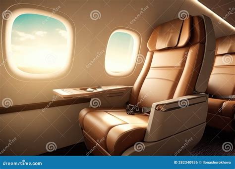Airplane First Class Interior View Ai Generated Stock Illustration Illustration Of Aircraft