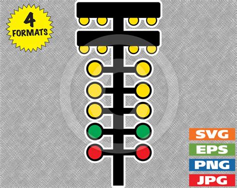 Drag Racing Tree Color Svg Cutting File Plus Epsvector Etsy