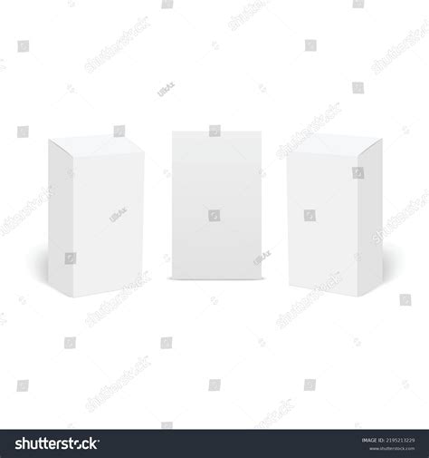 White Blank Cardboard Package Boxes Mockup Stock Vector Royalty Free