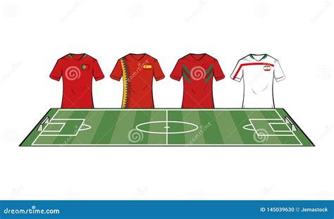 Tshirts Das Equipes De Futebol Ilustração do Vetor Ilustração de tela