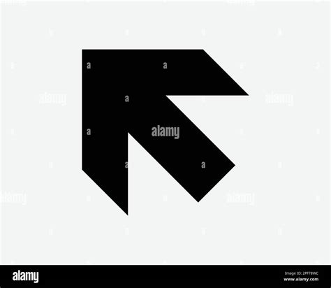 Top Left Arrow Point Pointing Direction Navigation Black White Silhouette Sign Symbol Icon
