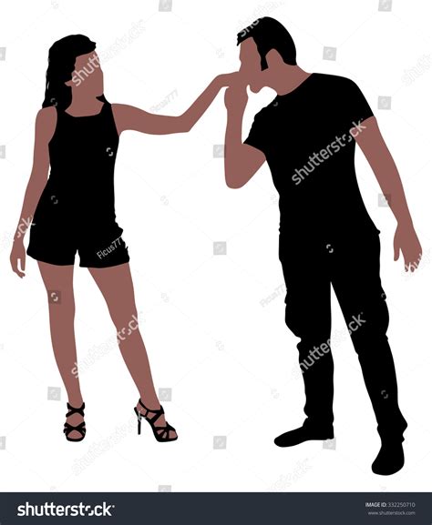 Man Kissing Womans Hand Vector Stock Vector Royalty Free 332250710